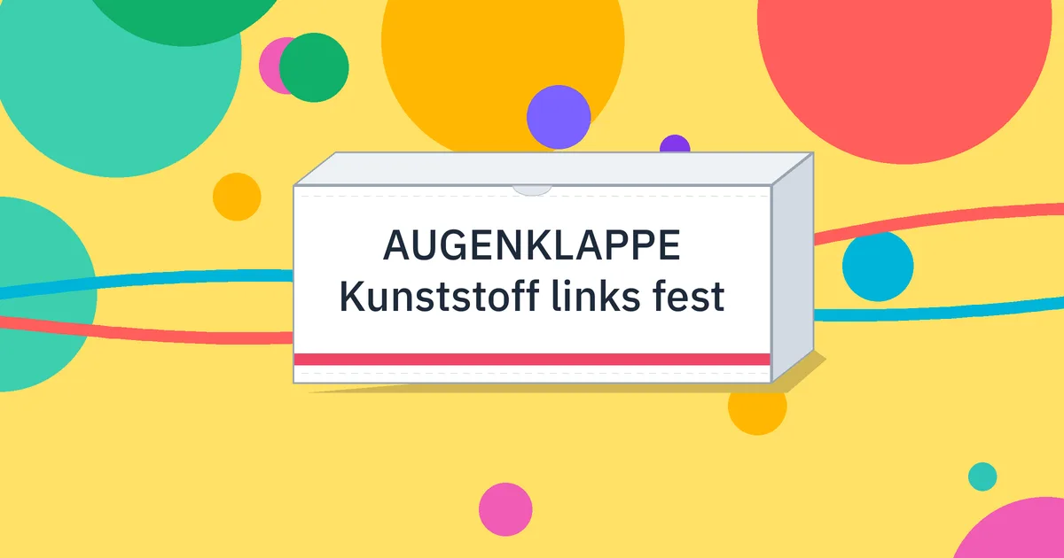 Symbolbild: Packung mit der Aufschrift AUGENKLAPPE Kunststoff links fest (PZN 00235200) – Verfügbarkeit und Bezug in Apotheken in Frankfurt am Main