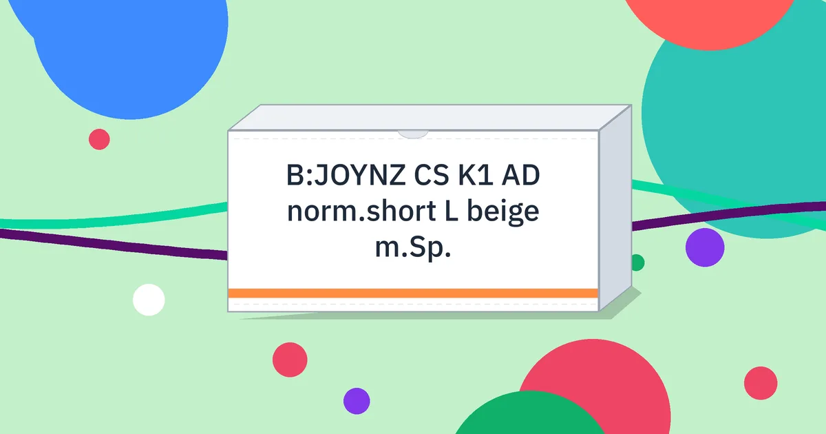 Symbolbild: Packung mit der Aufschrift B:JOYNZ CS K1 AD norm.short L beige m.Sp. (PZN 20524455) – Verfügbarkeit und Bezug in Apotheken in Frankfurt am Main