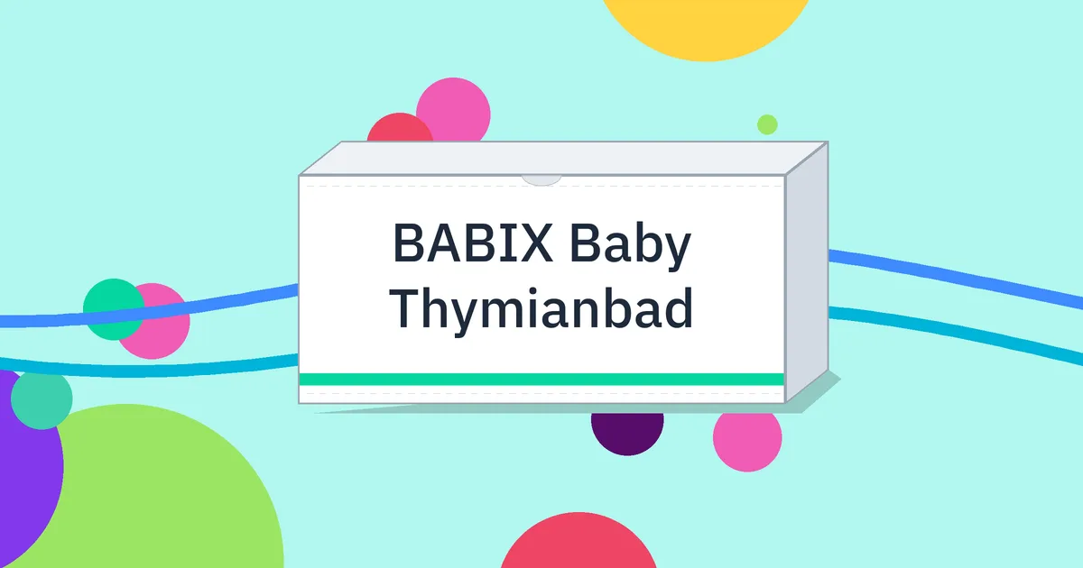 Symbolbild: Packung mit der Aufschrift BABIX Baby Thymianbad (PZN 02004752) – Verfügbarkeit und Bezug in Apotheken in Frankfurt am Main