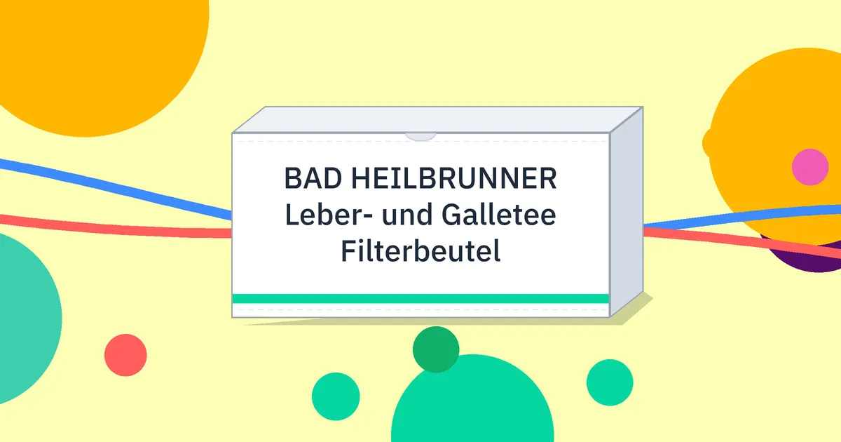 Symbolbild: Packung mit der Aufschrift BAD HEILBRUNNER Leber- und Galletee Filterbeutel (PZN 04250998) – Verfügbarkeit und Bezug in Apotheken in Frankfurt am Main