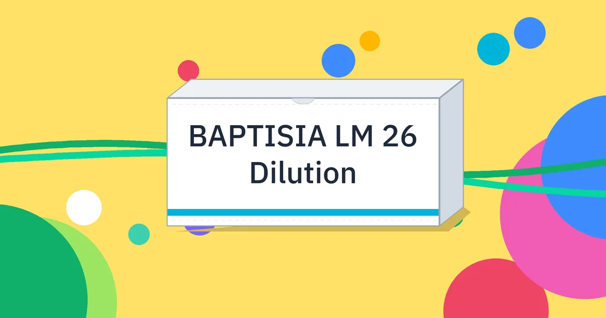Symbolbild: Packung mit der Aufschrift BAPTISIA LM 26 Dilution (PZN 12788252) – Verfügbarkeit und Bezug in Apotheken in Frankfurt am Main
