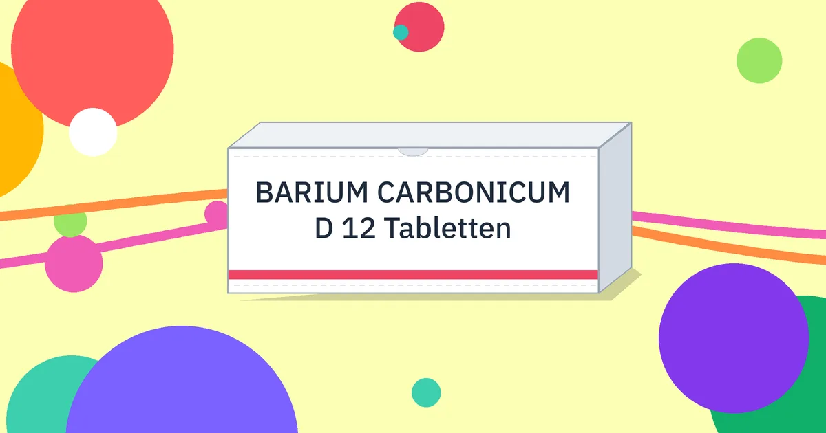 Symbolbild: Packung mit der Aufschrift BARIUM CARBONICUM D 12 Tabletten (PZN 01759916) – Verfügbarkeit und Bezug in Apotheken in Frankfurt am Main