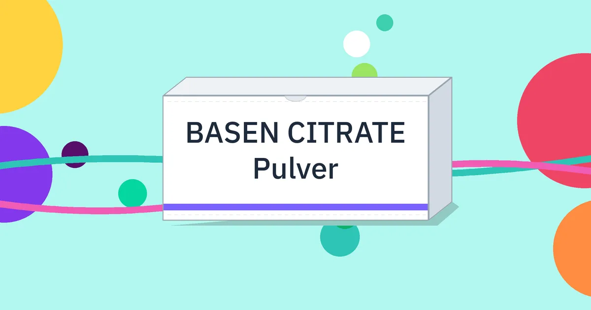 Symbolbild: Packung mit der Aufschrift BASEN CITRATE Pulver (PZN 07001273) – Verfügbarkeit und Bezug in Apotheken in Frankfurt am Main
