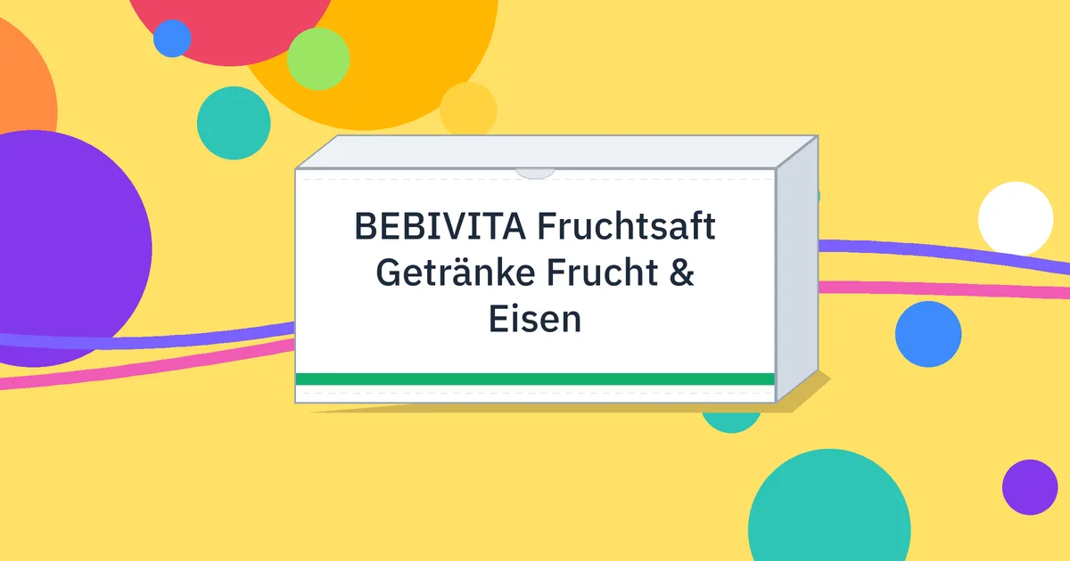 Symbolbild: Packung mit der Aufschrift BEBIVITA Fruchtsaft Getränke Frucht & Eisen (PZN 05860693) – Verfügbarkeit und Bezug in Apotheken in Frankfurt am Main