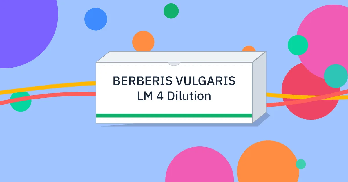 Symbolbild: Packung mit der Aufschrift BERBERIS VULGARIS LM 4 Dilution (PZN 12792839) – Verfügbarkeit und Bezug in Apotheken in Frankfurt am Main