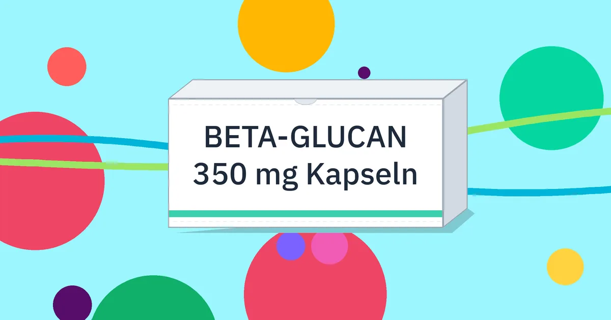 Symbolbild: Packung mit der Aufschrift BETA-GLUCAN 350 mg Kapseln (PZN 15240690) – Verfügbarkeit und Bezug in Apotheken in Frankfurt am Main
