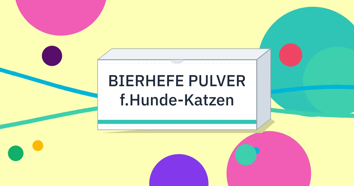 Symbolbild: Packung mit der Aufschrift BIERHEFE PULVER f.Hunde-Katzen (PZN 12893747) – Verfügbarkeit und Bezug in Apotheken in Frankfurt am Main