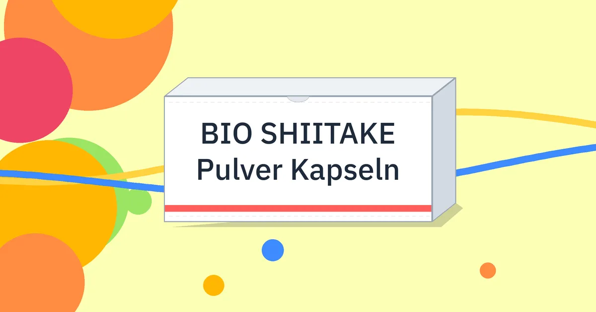 Symbolbild: Packung mit der Aufschrift BIO SHIITAKE Pulver Kapseln (PZN 17628375) – Verfügbarkeit und Bezug in Apotheken in Frankfurt am Main