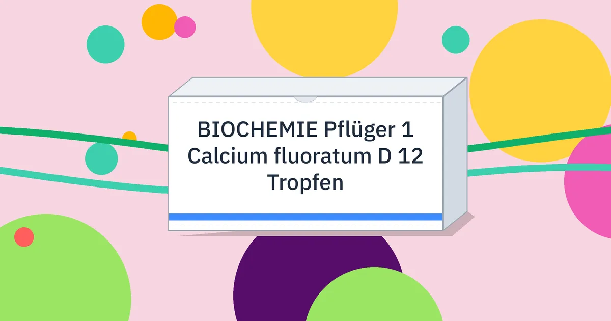 Symbolbild: Packung mit der Aufschrift BIOCHEMIE Pflüger 1 Calcium fluoratum D 12 Tropfen (PZN 06323684) – Verfügbarkeit und Bezug in Apotheken in Frankfurt am Main