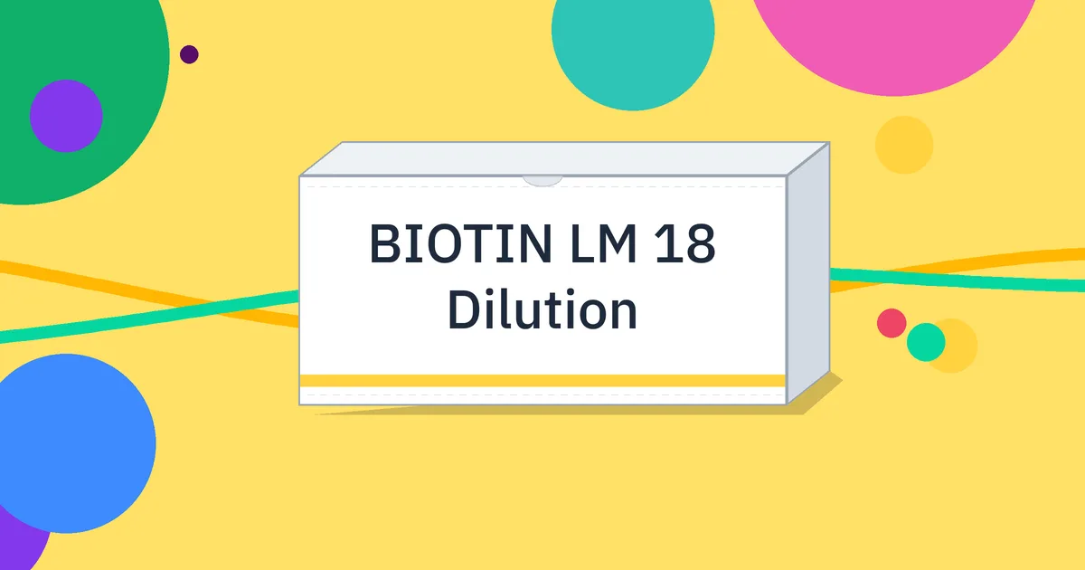 Symbolbild: Packung mit der Aufschrift BIOTIN LM 18 Dilution (PZN 12794347) – Verfügbarkeit und Bezug in Apotheken in Frankfurt am Main