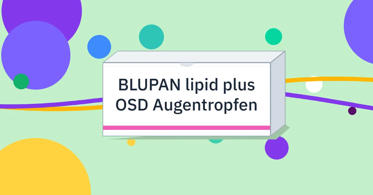 Symbolbild: Packung mit der Aufschrift BLUPAN lipid plus OSD Augentropfen (PZN 17668647) – Verfügbarkeit und Bezug in Apotheken in Frankfurt am Main