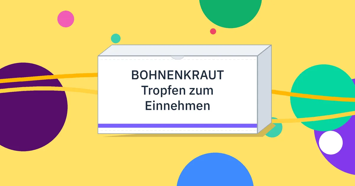 Symbolbild: Packung mit der Aufschrift BOHNENKRAUT Tropfen zum Einnehmen (PZN 11602765) – Verfügbarkeit und Bezug in Apotheken in Frankfurt am Main