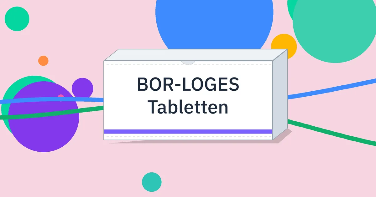 Symbolbild: Packung mit der Aufschrift BOR-LOGES Tabletten (PZN 12442795) – Verfügbarkeit und Bezug in Apotheken in Frankfurt am Main