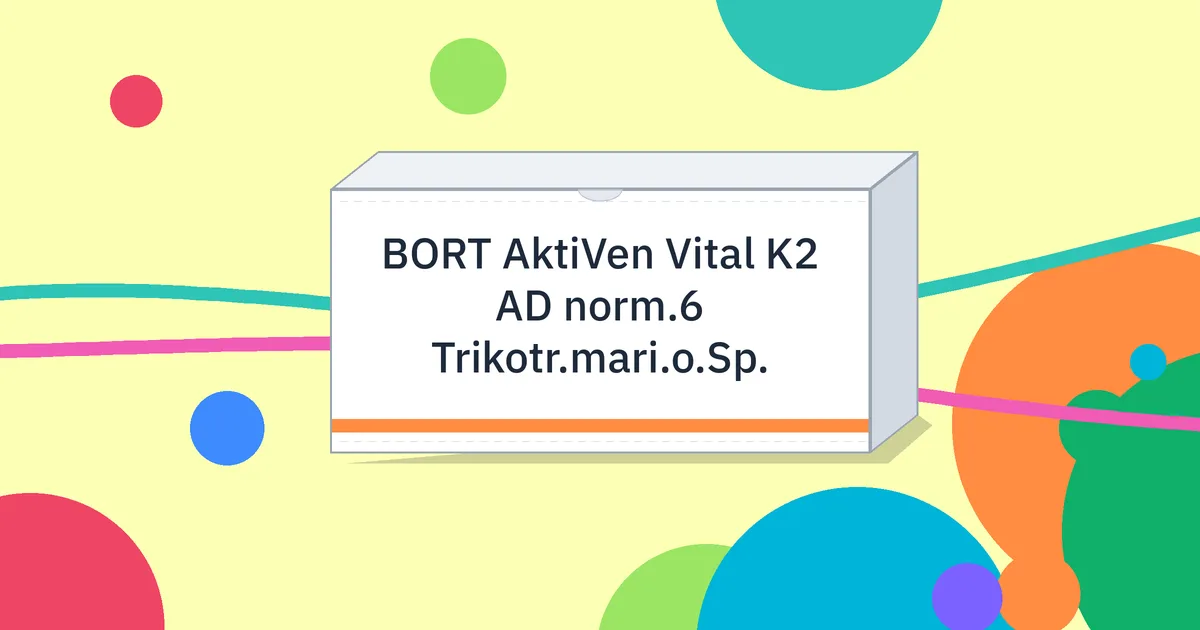 Symbolbild: Packung mit der Aufschrift BORT AktiVen Vital K2 AD norm.6 Trikotr.mari.o.Sp. (PZN 13727695) – Verfügbarkeit und Bezug in Apotheken in Frankfurt am Main