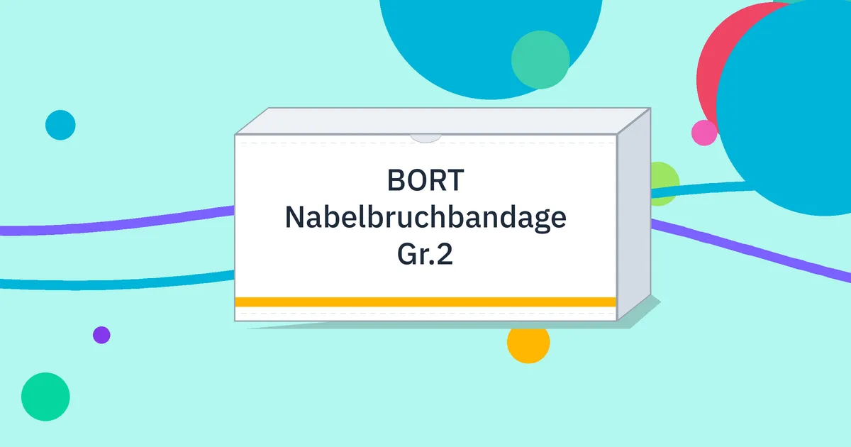Symbolbild: Packung mit der Aufschrift BORT Nabelbruchbandage Gr.2 (PZN 00332883) – Verfügbarkeit und Bezug in Apotheken in Frankfurt am Main