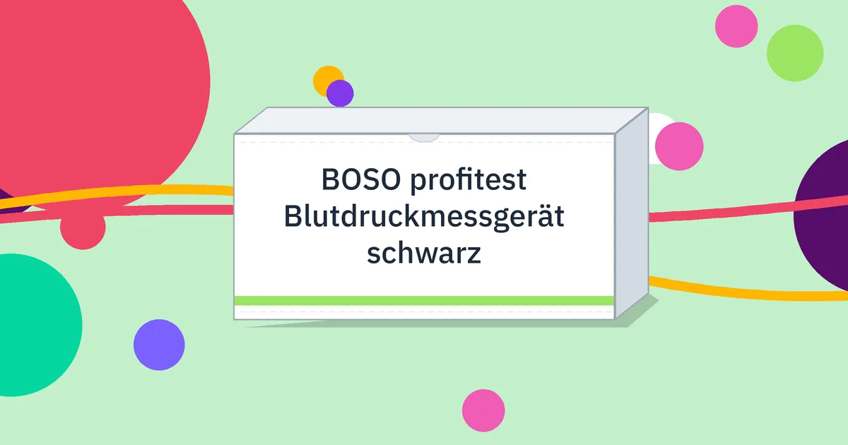 Symbolbild: Packung mit der Aufschrift BOSO profitest Blutdruckmessgerät schwarz (PZN 00155866) – Verfügbarkeit und Bezug in Apotheken in Frankfurt am Main