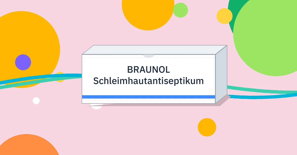Symbolbild: Packung mit der Aufschrift BRAUNOL Schleimhautantiseptikum (PZN 01588751) – Verfügbarkeit und Bezug in Apotheken in Frankfurt am Main