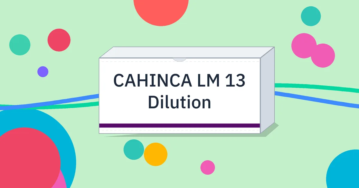 Symbolbild: Packung mit der Aufschrift CAHINCA LM 13 Dilution (PZN 13402970) – Verfügbarkeit und Bezug in Apotheken in Frankfurt am Main