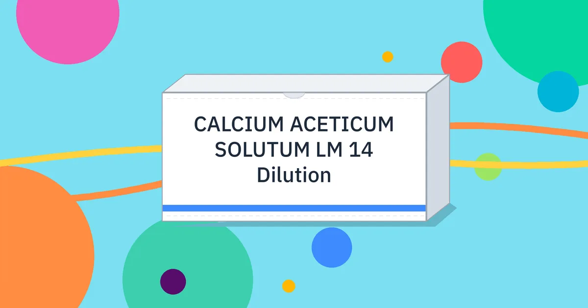 Symbolbild: Packung mit der Aufschrift CALCIUM ACETICUM SOLUTUM LM 14 Dilution (PZN 13406494) – Verfügbarkeit und Bezug in Apotheken in Frankfurt am Main
