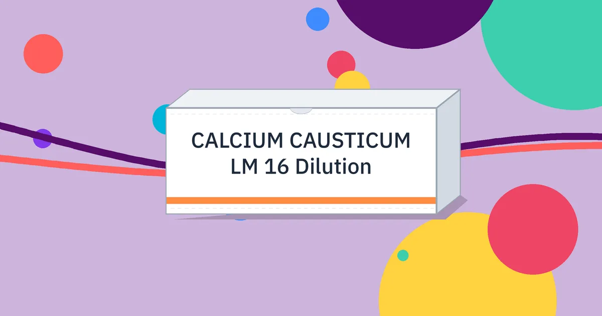 Symbolbild: Packung mit der Aufschrift CALCIUM CAUSTICUM LM 16 Dilution (PZN 12803974) – Verfügbarkeit und Bezug in Apotheken in Frankfurt am Main