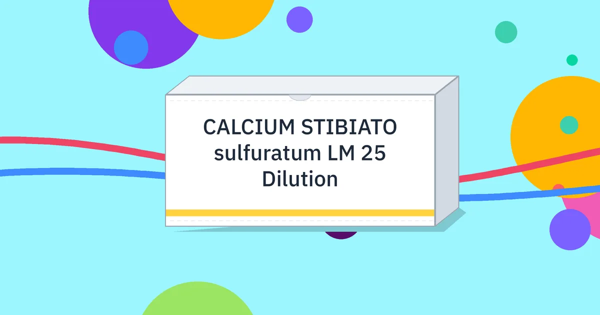 Symbolbild: Packung mit der Aufschrift CALCIUM STIBIATO sulfuratum LM 25 Dilution (PZN 12806702) – Verfügbarkeit und Bezug in Apotheken in Frankfurt am Main