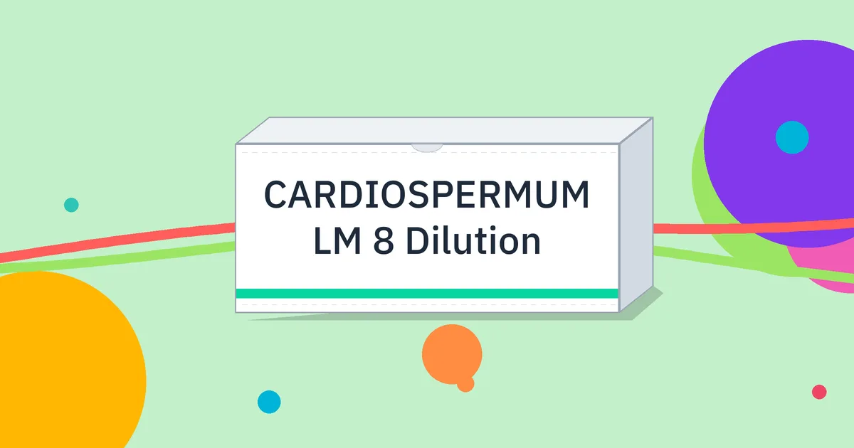 Symbolbild: Packung mit der Aufschrift CARDIOSPERMUM LM 8 Dilution (PZN 12810276) – Verfügbarkeit und Bezug in Apotheken in Frankfurt am Main