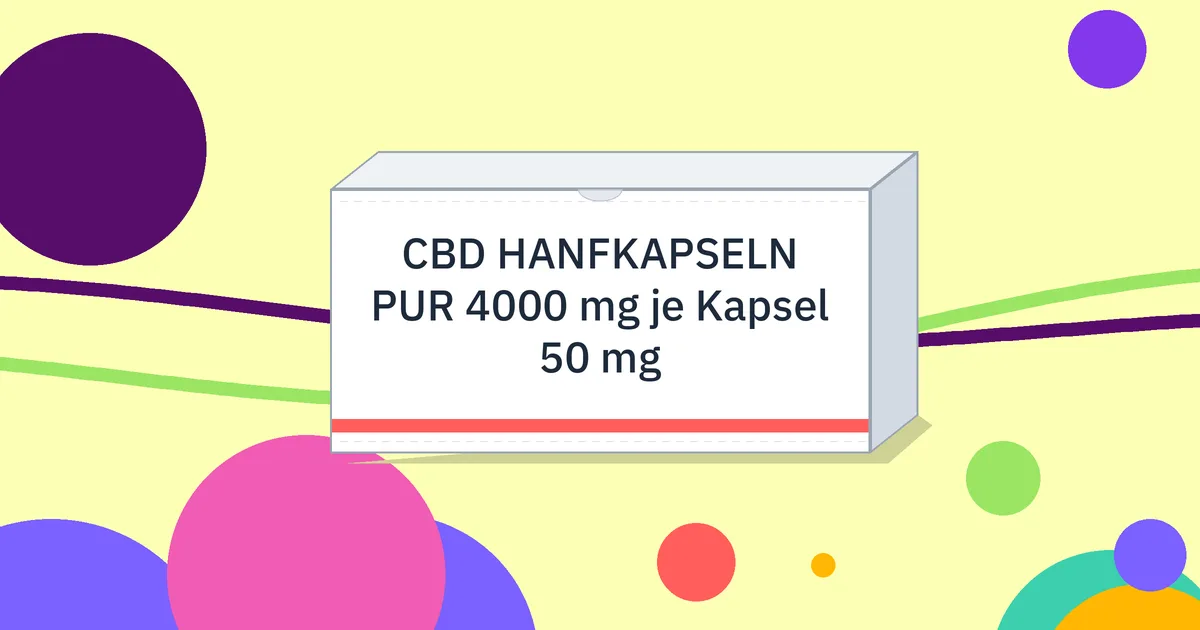 Symbolbild: Packung mit der Aufschrift CBD HANFKAPSELN PUR 4000 mg je Kapsel 50 mg (PZN 15584432) – Verfügbarkeit und Bezug in Apotheken in Frankfurt am Main
