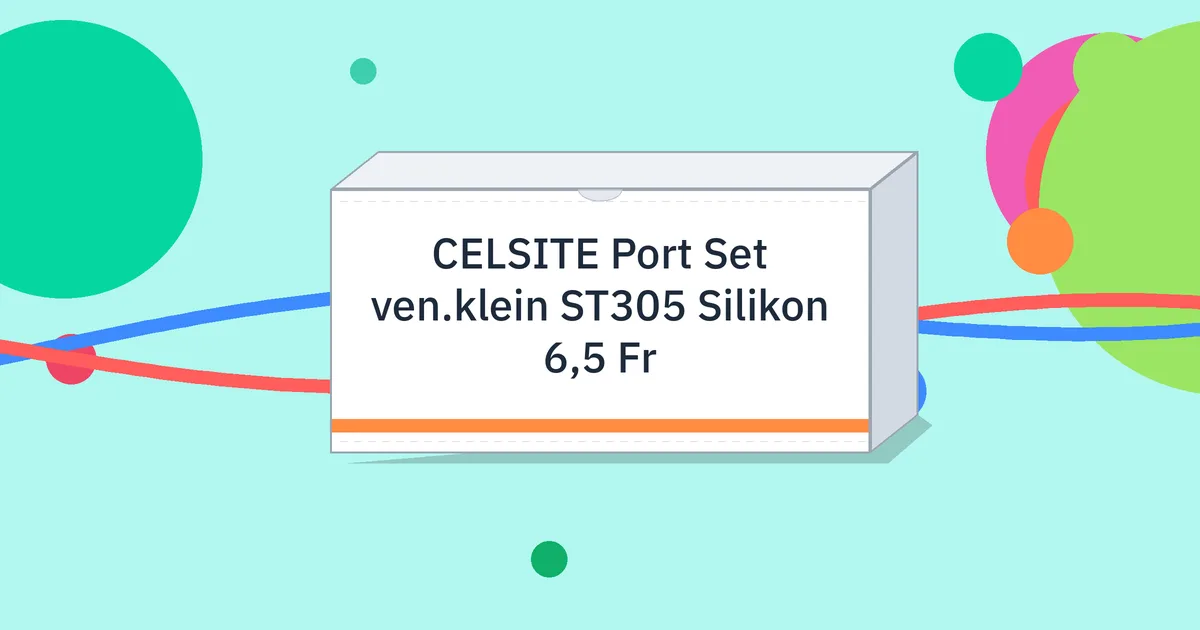 Symbolbild: Packung mit der Aufschrift CELSITE Port Set ven.klein ST305 Silikon 6,5 Fr (PZN 01590831) – Verfügbarkeit und Bezug in Apotheken in Frankfurt am Main