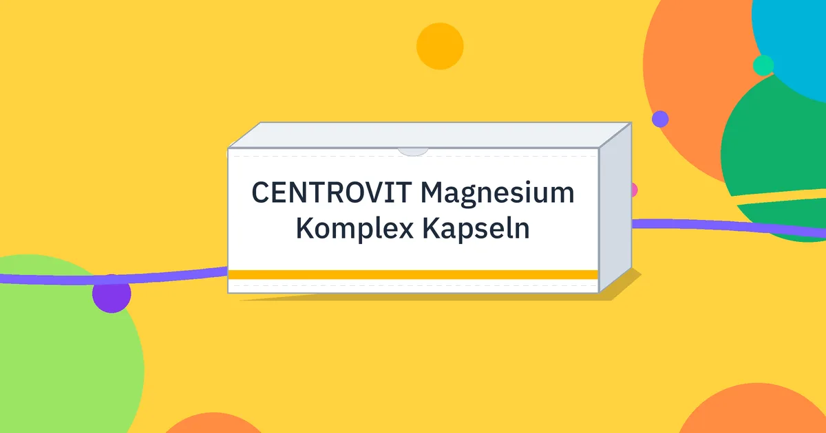 Symbolbild: Packung mit der Aufschrift CENTROVIT Magnesium Komplex Kapseln (PZN 18375309) – Verfügbarkeit und Bezug in Apotheken in Frankfurt am Main