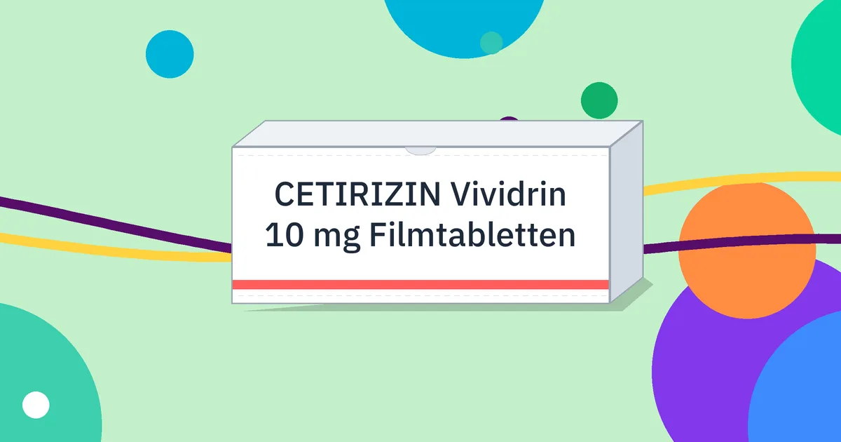 Symbolbild: Packung mit der Aufschrift CETIRIZIN Vividrin 10 mg Filmtabletten (PZN 13168959) – Verfügbarkeit und Bezug in Apotheken in Frankfurt am Main