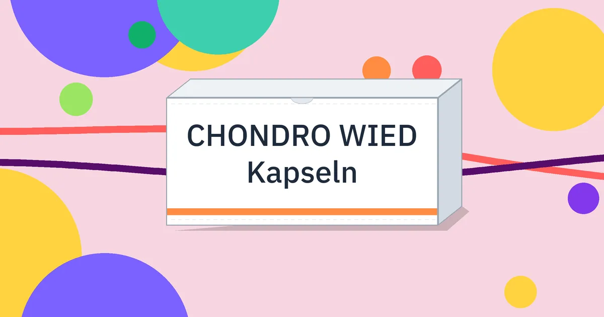 Symbolbild: Packung mit der Aufschrift CHONDRO WIED Kapseln (PZN 06906457) – Verfügbarkeit und Bezug in Apotheken in Frankfurt am Main