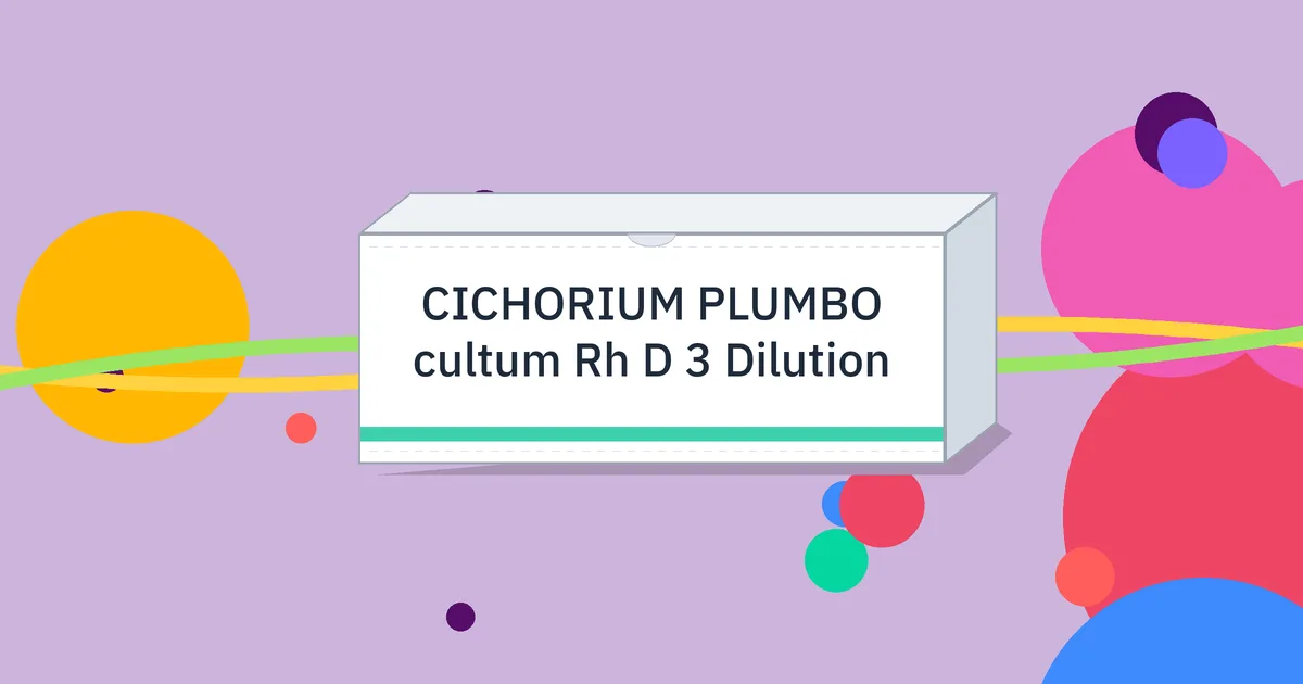 Symbolbild: Packung mit der Aufschrift CICHORIUM PLUMBO cultum Rh D 3 Dilution (PZN 01630387) – Verfügbarkeit und Bezug in Apotheken in Frankfurt am Main