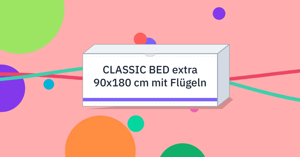 Symbolbild: Packung mit der Aufschrift CLASSIC BED extra 90x180 cm mit Flügeln (PZN 16895950) – Verfügbarkeit und Bezug in Apotheken in Frankfurt am Main