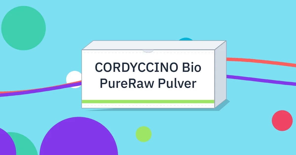 Symbolbild: Packung mit der Aufschrift CORDYCCINO Bio PureRaw Pulver (PZN 16805881) – Verfügbarkeit und Bezug in Apotheken in Frankfurt am Main