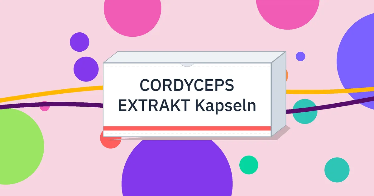 Symbolbild: Packung mit der Aufschrift CORDYCEPS EXTRAKT Kapseln (PZN 17626896) – Verfügbarkeit und Bezug in Apotheken in Frankfurt am Main