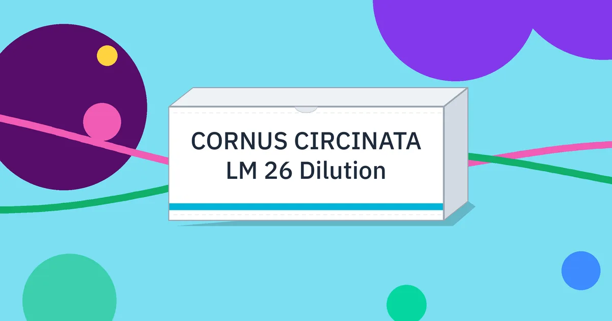 Symbolbild: Packung mit der Aufschrift CORNUS CIRCINATA LM 26 Dilution (PZN 13452301) – Verfügbarkeit und Bezug in Apotheken in Frankfurt am Main