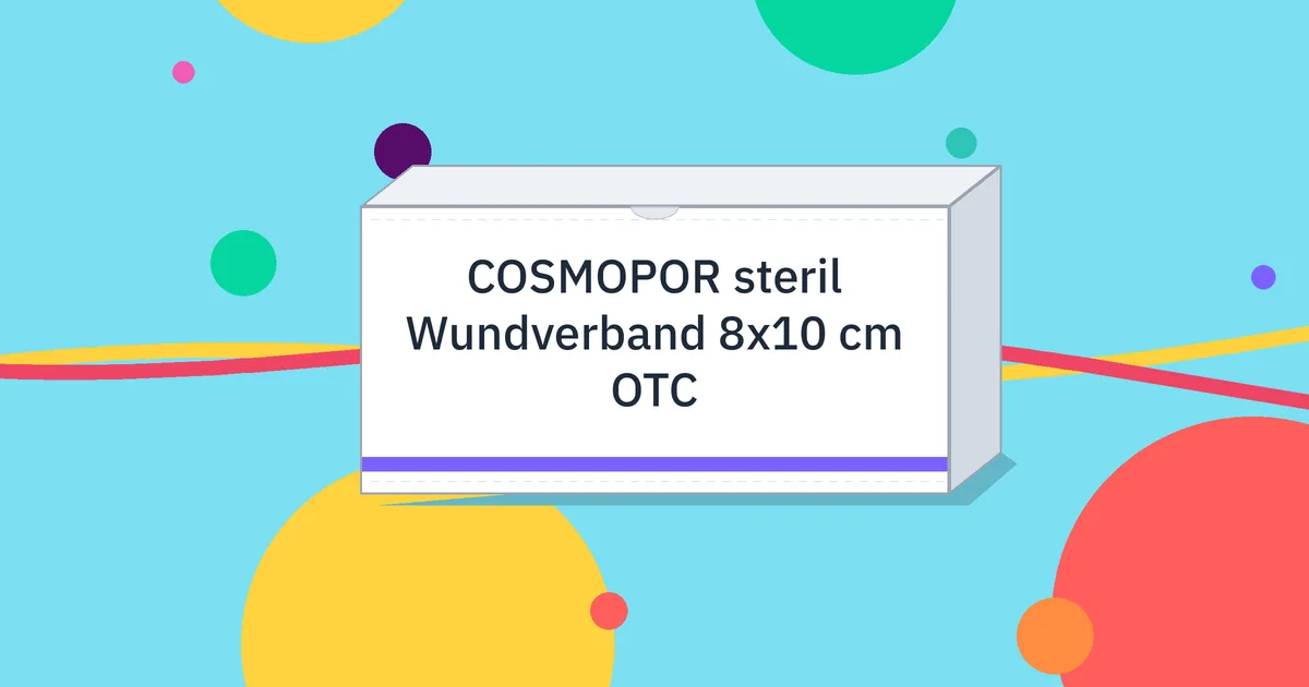 Symbolbild: Packung mit der Aufschrift COSMOPOR steril Wundverband 8x10 cm OTC (PZN 16875924) – Verfügbarkeit und Bezug in Apotheken in Frankfurt am Main
