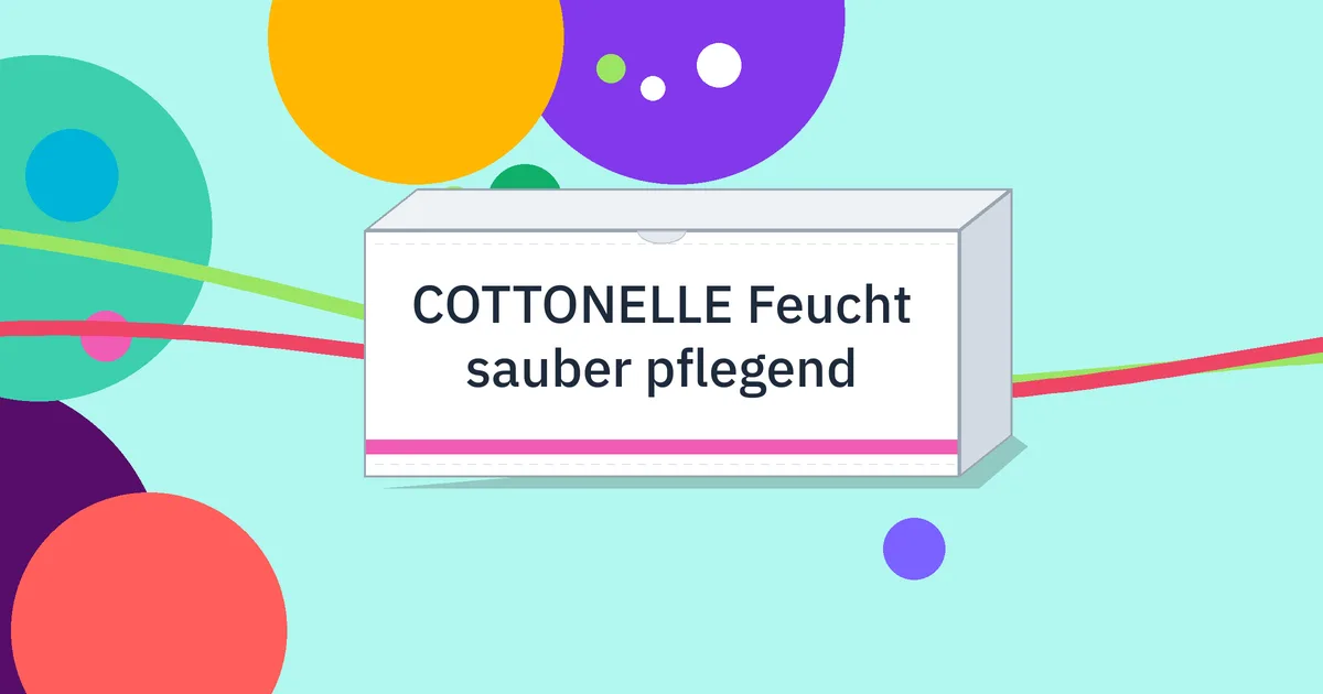Symbolbild: Packung mit der Aufschrift COTTONELLE Feucht sauber pflegend (PZN 16882404) – Verfügbarkeit und Bezug in Apotheken in Frankfurt am Main