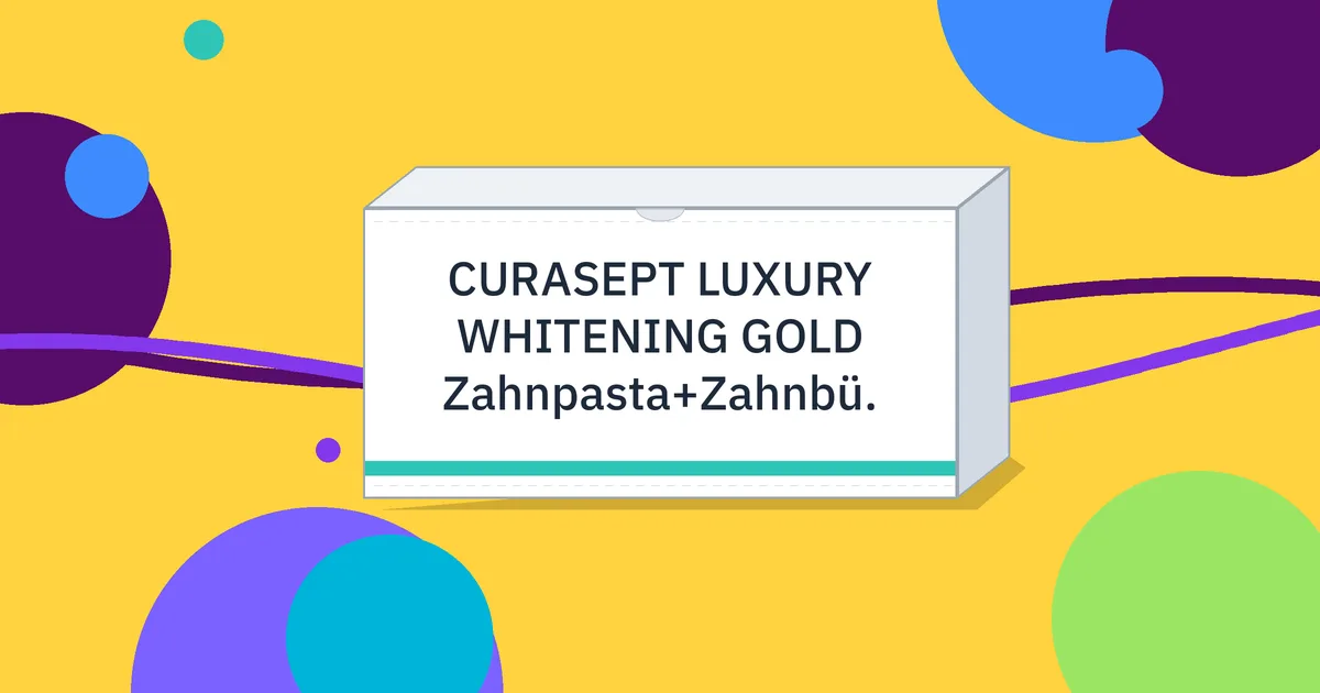 Symbolbild: Packung mit der Aufschrift CURASEPT LUXURY WHITENING GOLD Zahnpasta+Zahnbü. (PZN 17442682) – Verfügbarkeit und Bezug in Apotheken in Frankfurt am Main