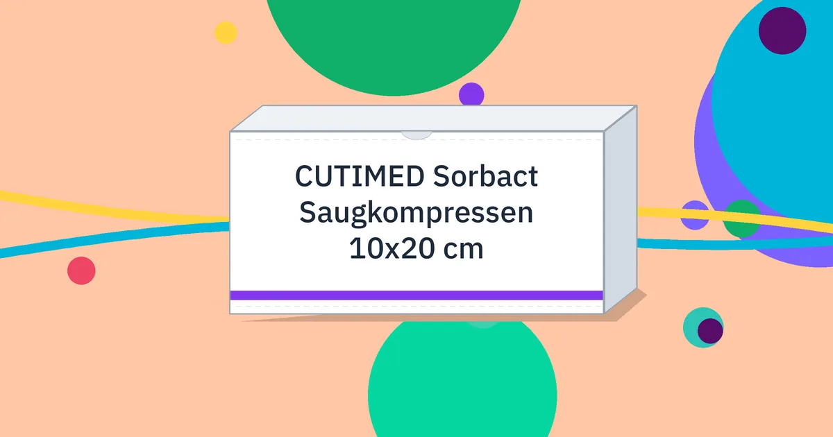 Symbolbild: Packung mit der Aufschrift CUTIMED Sorbact Saugkompressen 10x20 cm (PZN 16229236) – Verfügbarkeit und Bezug in Apotheken in Frankfurt am Main