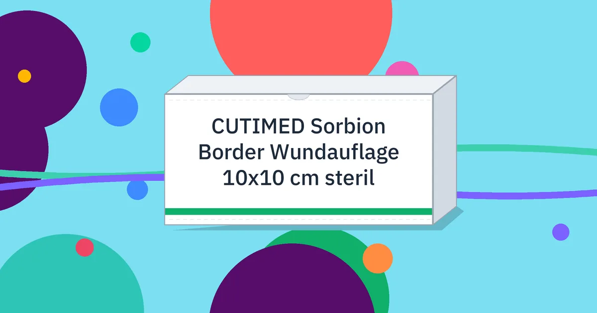 Symbolbild: Packung mit der Aufschrift CUTIMED Sorbion Border Wundauflage 10x10 cm steril (PZN 20769435) – Verfügbarkeit und Bezug in Apotheken in Frankfurt am Main