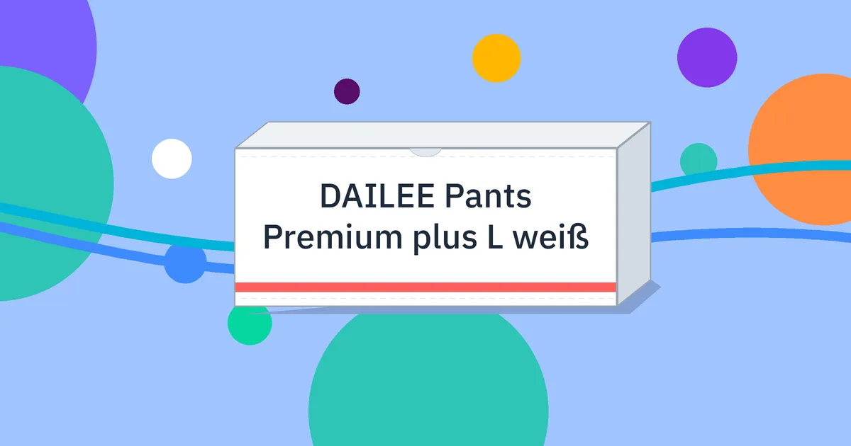 Symbolbild: Packung mit der Aufschrift DAILEE Pants Premium plus L weiß (PZN 18114520) – Verfügbarkeit und Bezug in Apotheken in Frankfurt am Main