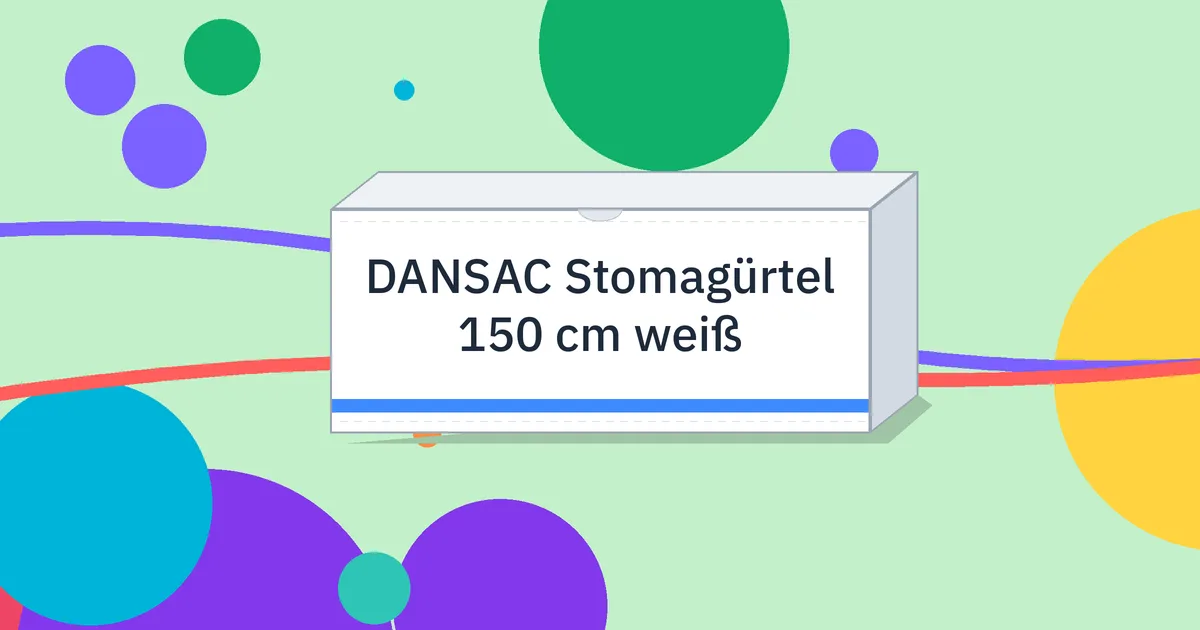Symbolbild: Packung mit der Aufschrift DANSAC Stomagürtel 150 cm weiß (PZN 01439755) – Verfügbarkeit und Bezug in Apotheken in Frankfurt am Main