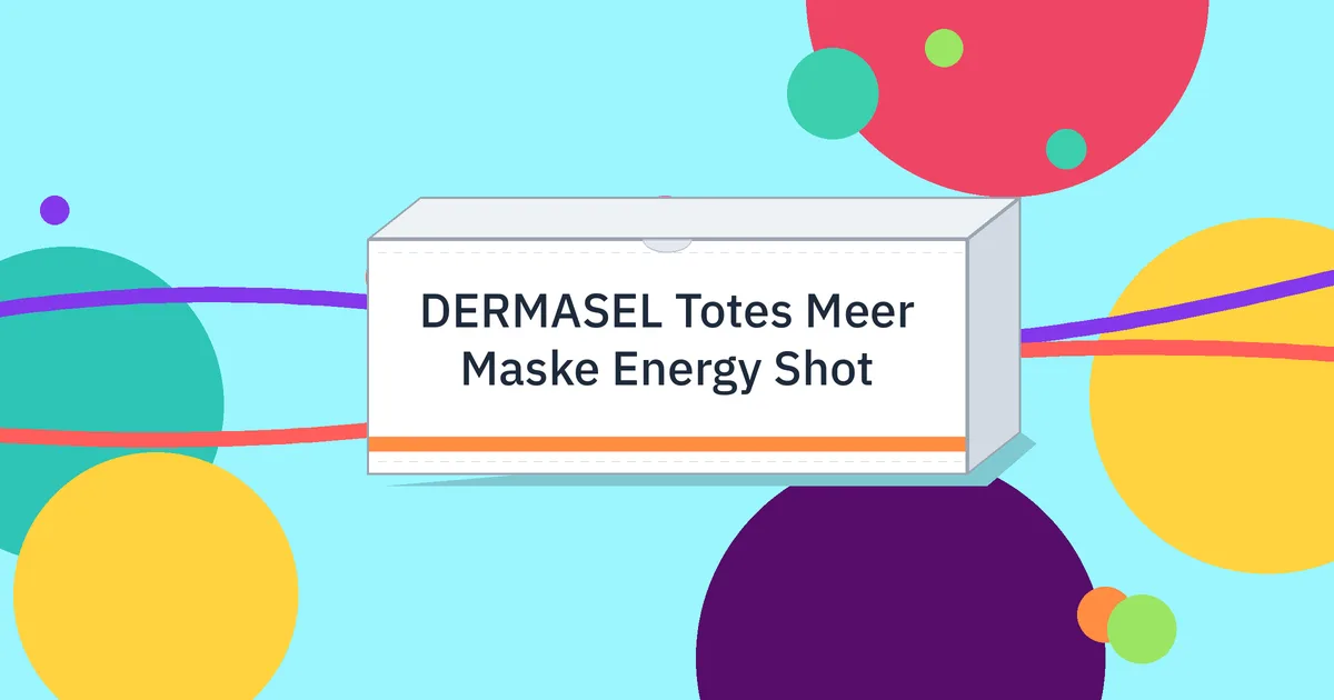 Symbolbild: Packung mit der Aufschrift DERMASEL Totes Meer Maske Energy Shot (PZN 17896118) – Verfügbarkeit und Bezug in Apotheken in Frankfurt am Main