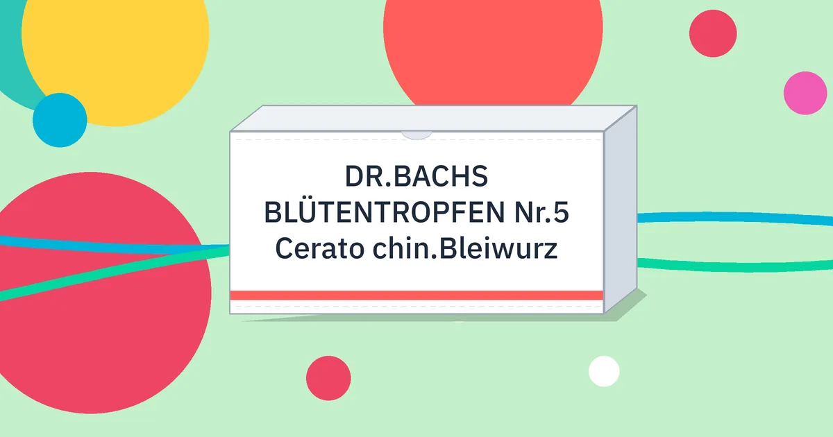 Symbolbild: Packung mit der Aufschrift DR.BACHS BLÜTENTROPFEN Nr.5 Cerato chin.Bleiwurz (PZN 17193339) – Verfügbarkeit und Bezug in Apotheken in Frankfurt am Main