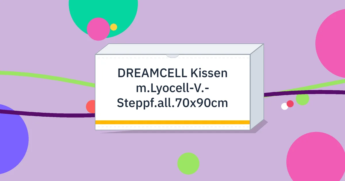 Symbolbild: Packung mit der Aufschrift DREAMCELL Kissen m.Lyocell-V.-Steppf.all.70x90cm (PZN 16894867) – Verfügbarkeit und Bezug in Apotheken in Frankfurt am Main