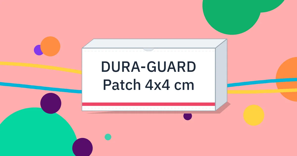 Symbolbild: Packung mit der Aufschrift DURA-GUARD Patch 4x4 cm (PZN 20388035) – Verfügbarkeit und Bezug in Apotheken in Frankfurt am Main