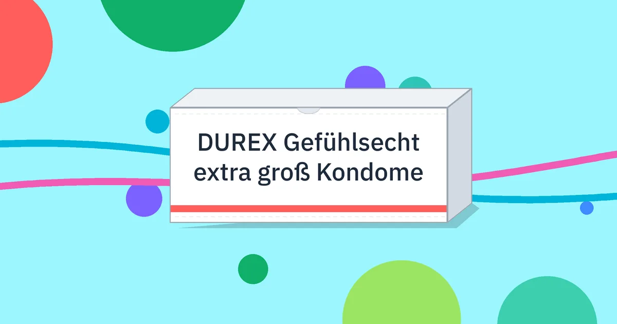 Symbolbild: Packung mit der Aufschrift DUREX Gefühlsecht extra groß Kondome (PZN 06730343) – Verfügbarkeit und Bezug in Apotheken in Frankfurt am Main