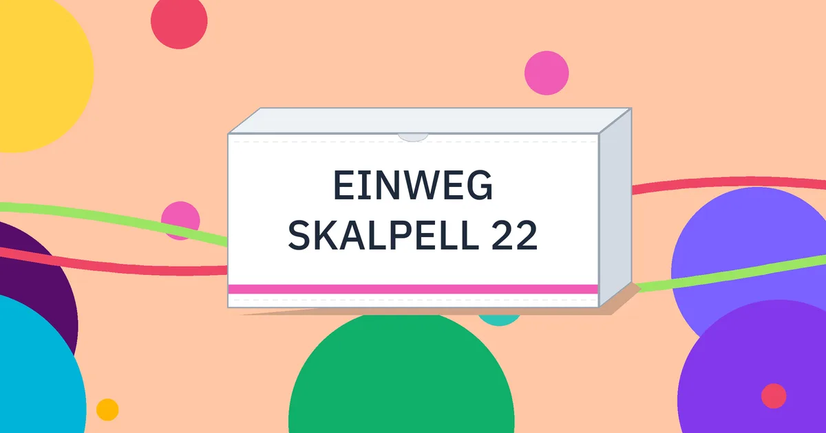 Symbolbild: Packung mit der Aufschrift EINWEG SKALPELL 22 (PZN 09291128) – Verfügbarkeit und Bezug in Apotheken in Frankfurt am Main