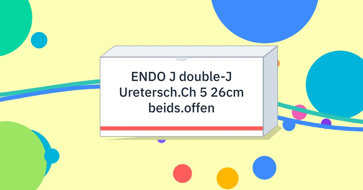 Symbolbild: Packung mit der Aufschrift ENDO J double-J Uretersch.Ch 5 26cm beids.offen (PZN 00439003) – Verfügbarkeit und Bezug in Apotheken in Frankfurt am Main